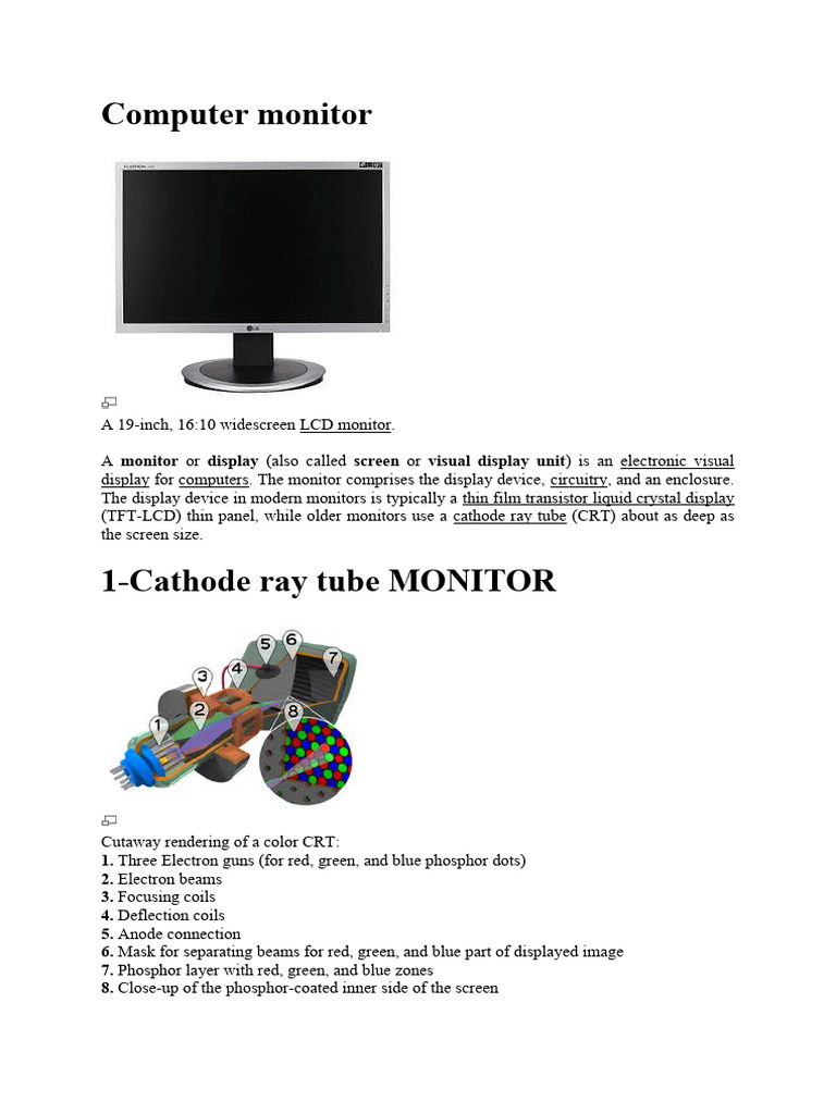 MONITOR | PDF | Liquid Crystal Display | Computer Monitor