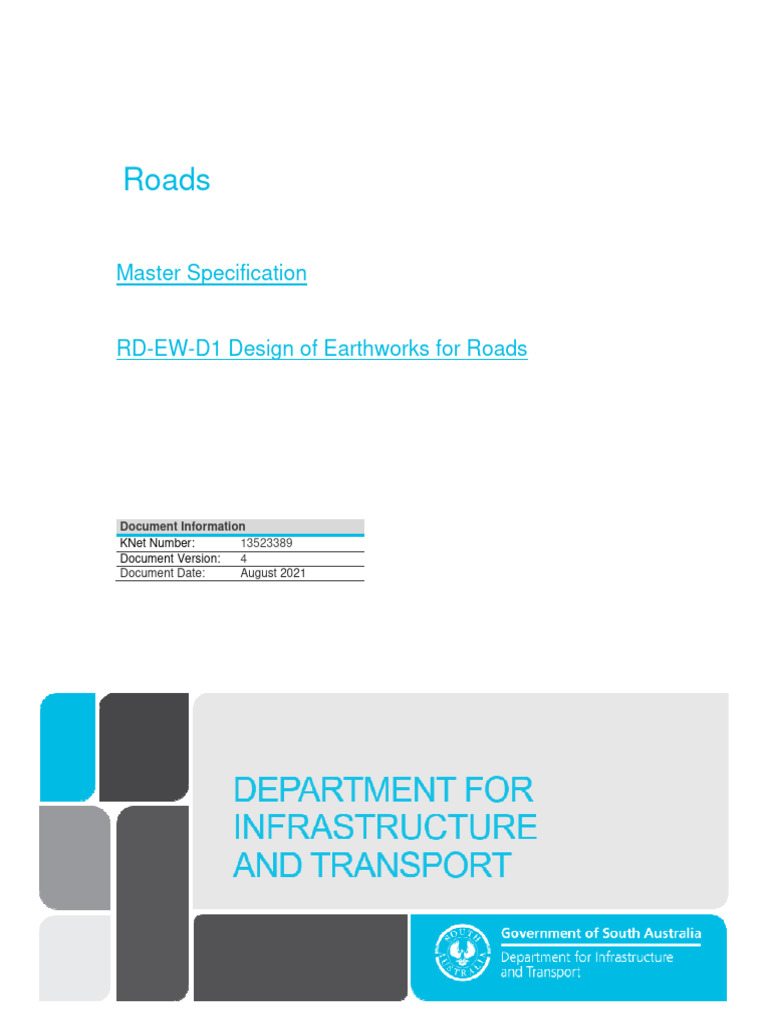 Earthworks Design Standard for Roads | PDF | Road | Soil