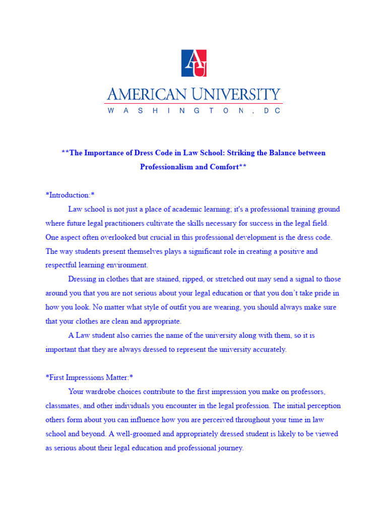 Dress Code Essentials for Law Students | PDF | Clothing | Fashion