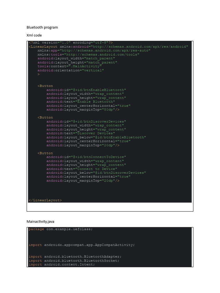 Bluetooth Program | PDF | Android (Operating System) | Bluetooth