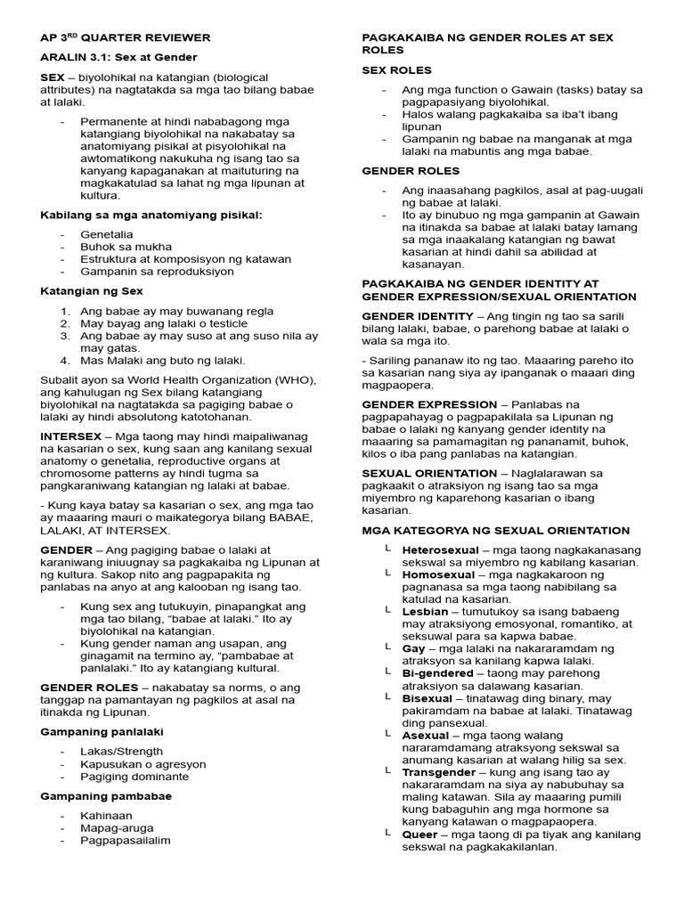 Ap 3RD Quarter Reviewer | PDF