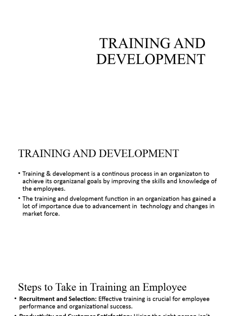 Training and Development | PDF | Mentorship | Learning