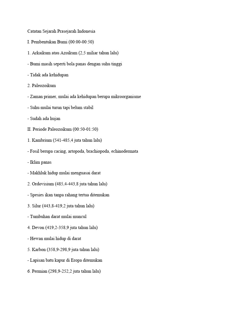 Catatan Sejarah Prasejarah Indonesia | PDF
