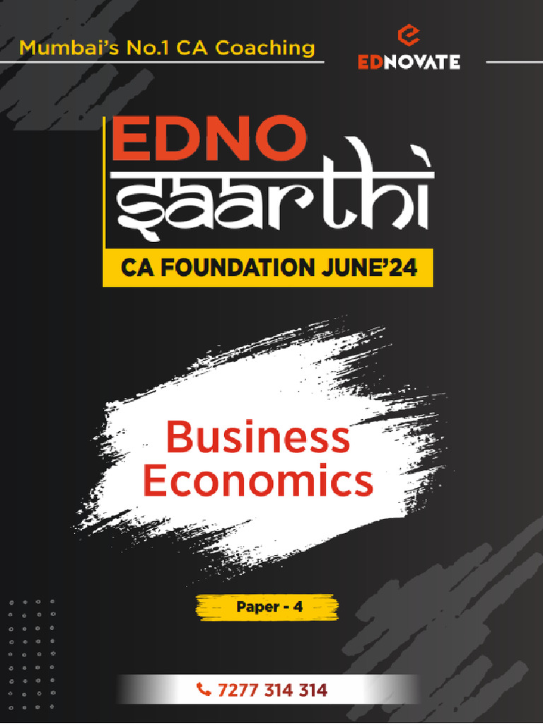 EDNO SAARTHI Business Economics - Jun'24 | PDF | Demand | Price ...