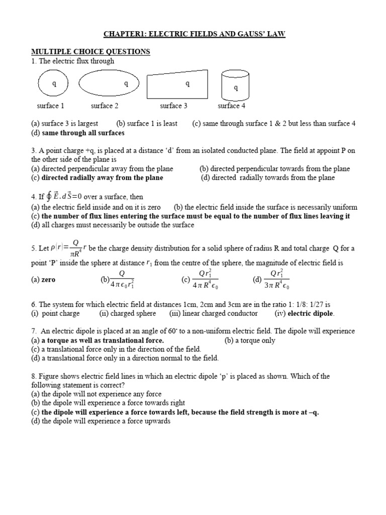 Electrostatics Assignment (1) | PDF | Permittivity | Electric Charge