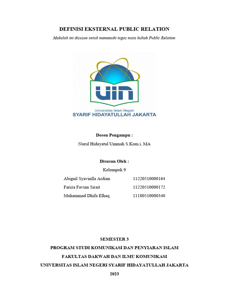 Hubungan Eksternal PR Kelompok 9 | PDF | Ilmu Sosial
