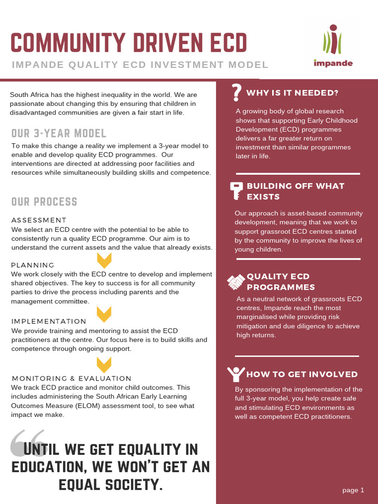 Community-Driven ECD Investment Model | PDF | Mentorship | Community