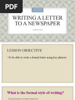 Letter To The Press | PDF | Writing | Linguistics