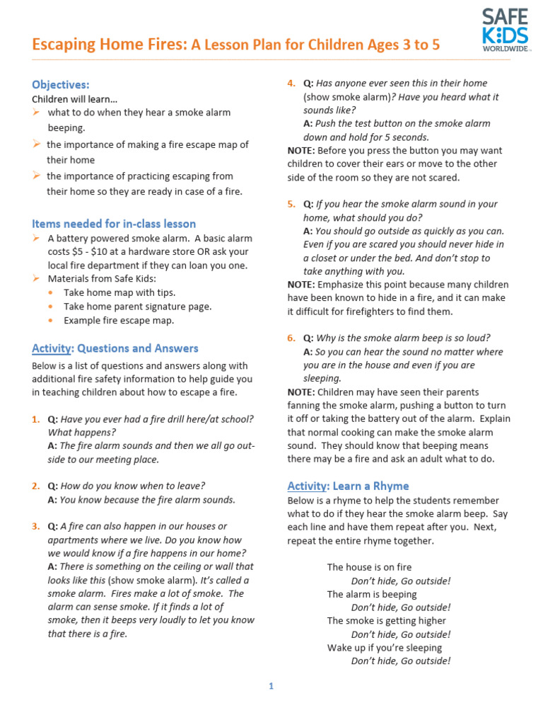 0 Escaping A House Fire Lesson Plan | PDF