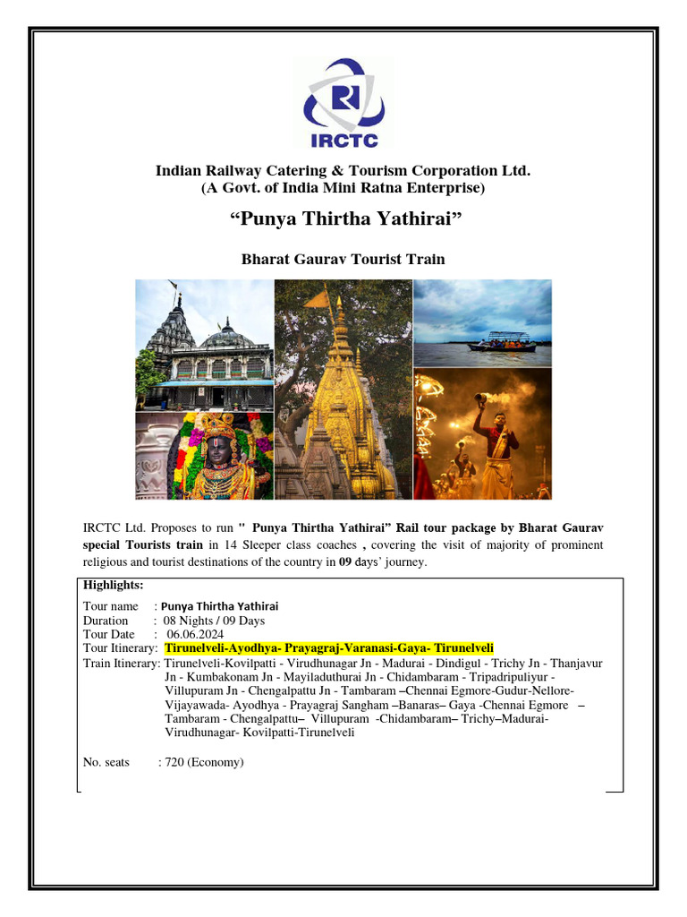 Ayodhya Religious Tour Package Details | PDF