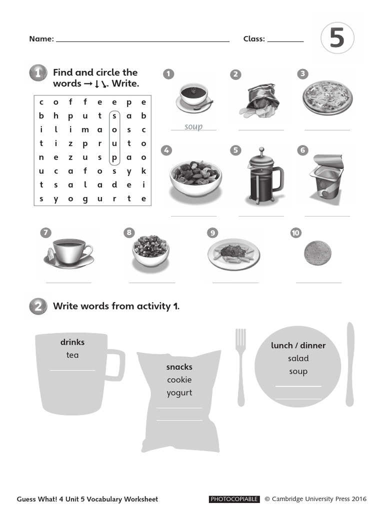 Guess What - 4 - AE - Unit 5 - Vocabulary - Worksheet | PDF
