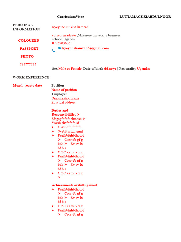 Curriculum Vitae of Kyeyune Mukisa | PDF | Computing