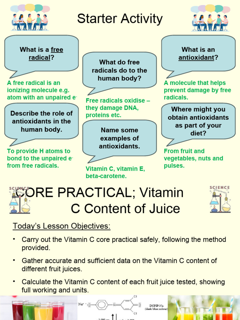 1.25 - Vitamin C CPAC (+ Calculations Guidance) | PDF | Vitamin C | Radical (Chemistry)