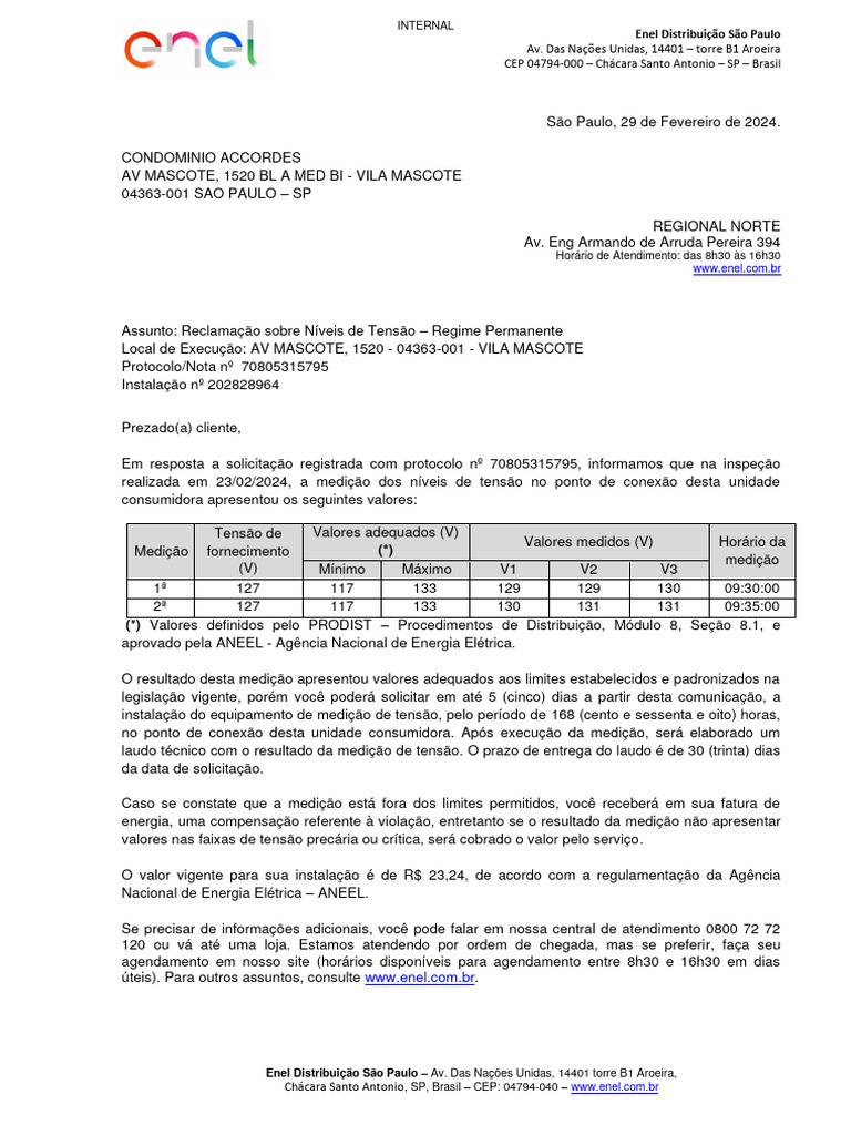 Carta Resposta Enel | PDF