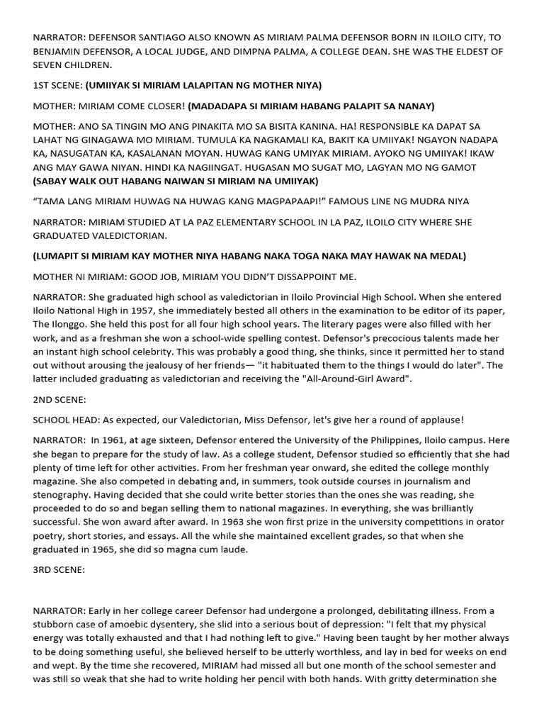 MIRIAM-DEFENSOR Roleplay | PDF | Mystery, Thriller & Crime Fiction