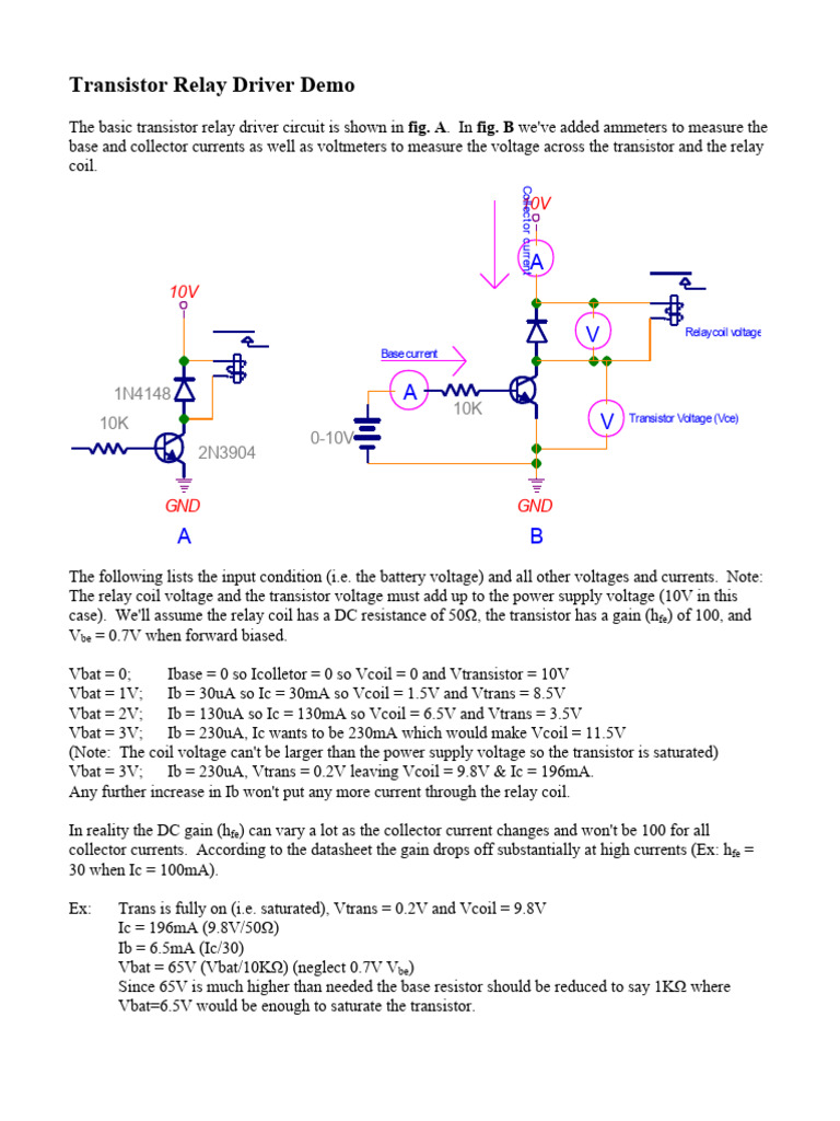 Transistor Drive | PDF | Transistor | Voltage