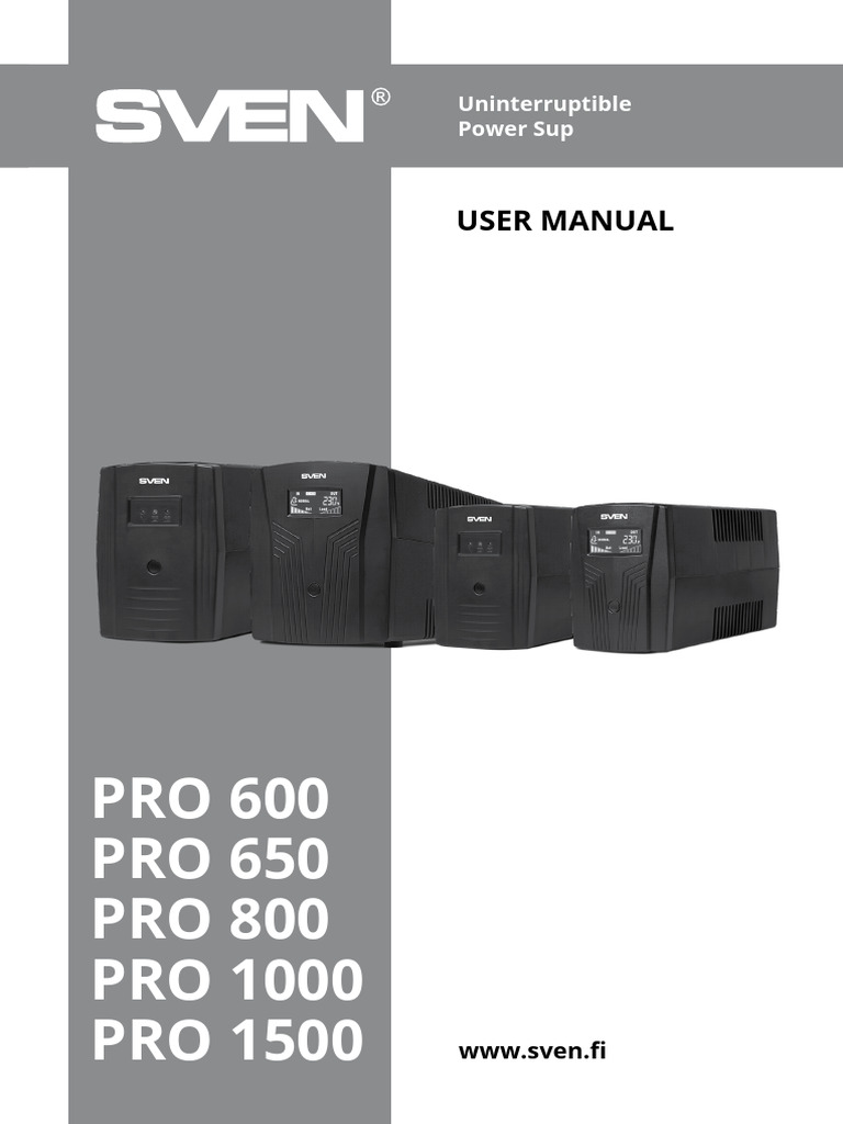 Sven Pro Manual | PDF | Power Supply | Mains Electricity