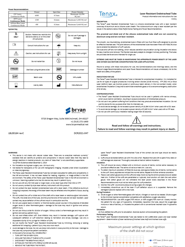 BryanMedical Tenax IFU 2lIL2cN | PDF