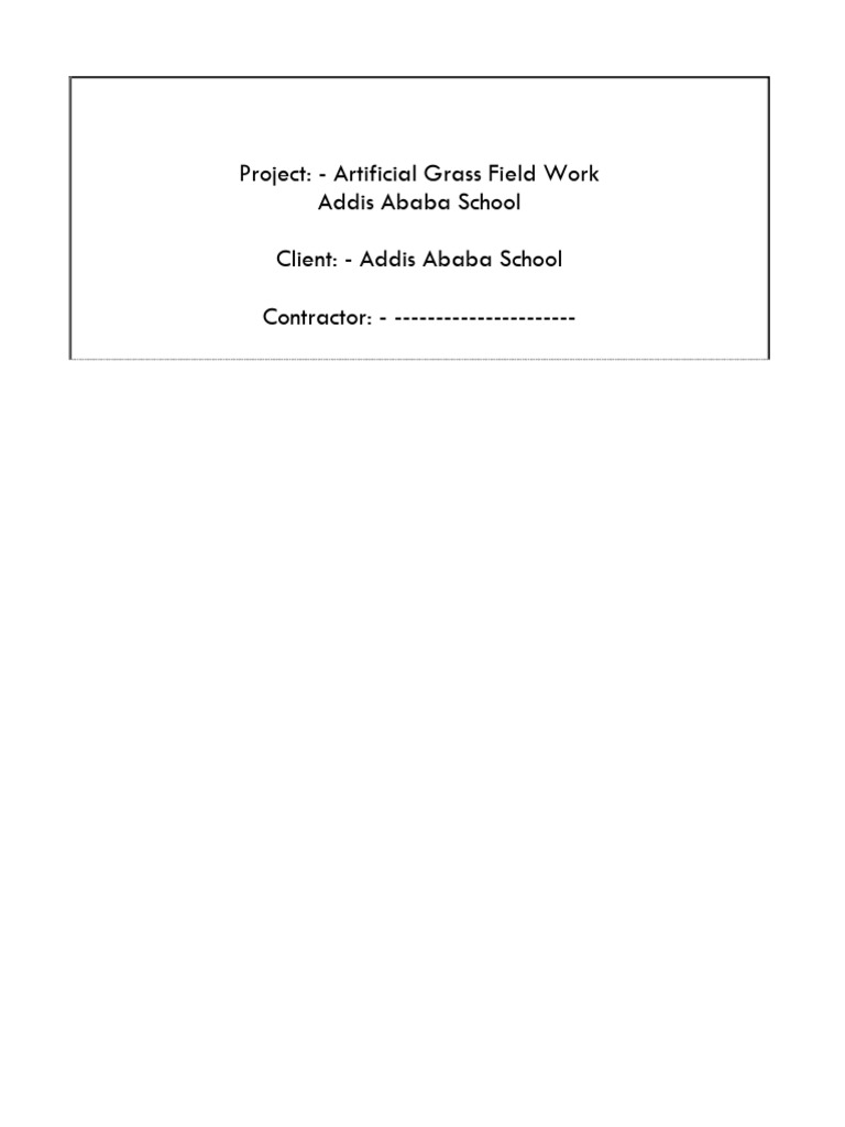 All Summary Grass Field Work For 2800m2 | PDF | Materials | Natural ...