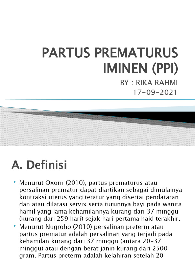 Partus Prematurus Iminen (Ppi) Rika | PDF