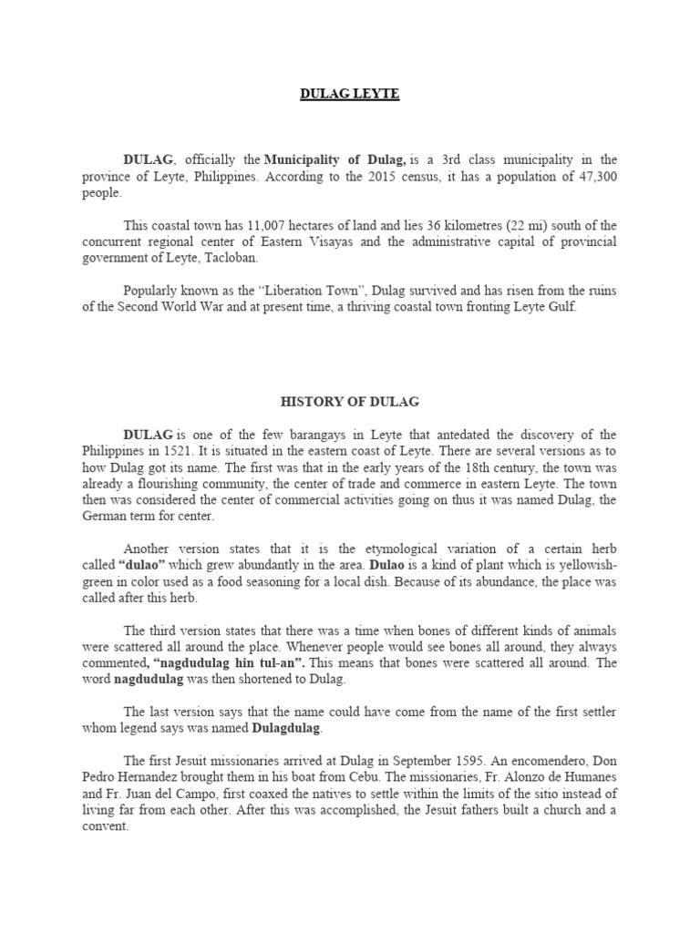 Dulag Leyte | PDF | Philippines
