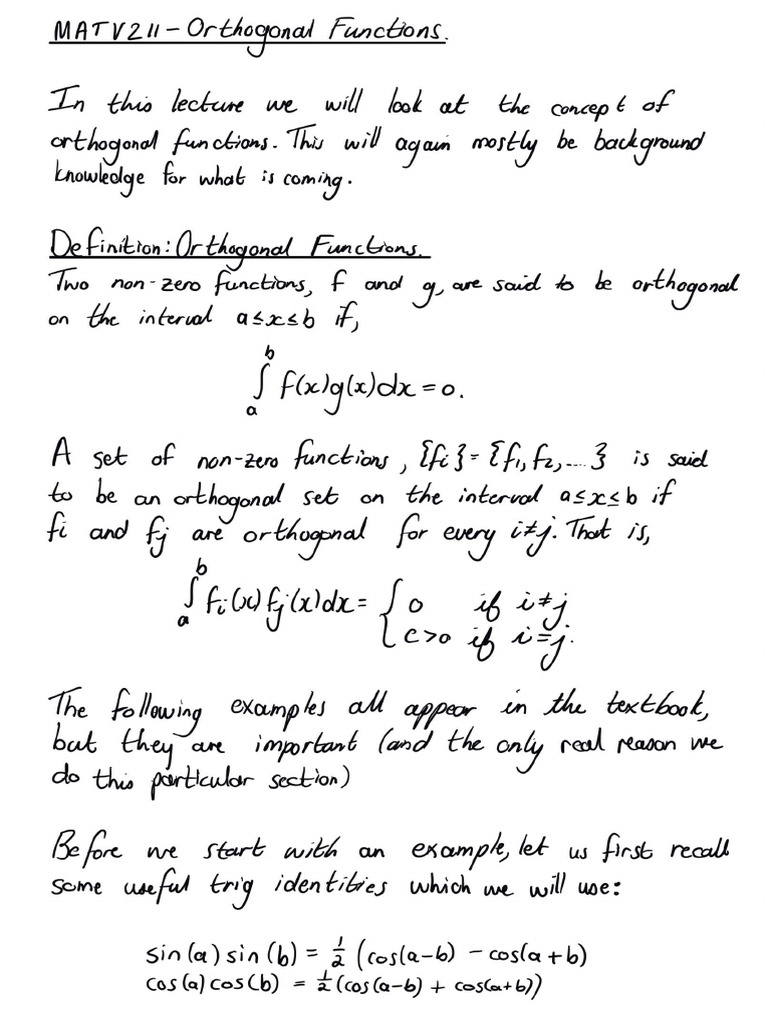 FS2 (Lecture) - Orthogonal Functions | PDF