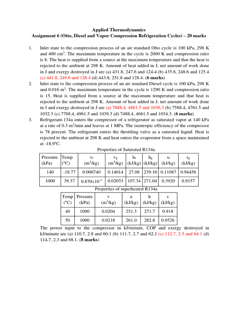 Assignment 6 | PDF | Thermodynamics | Physical Quantities