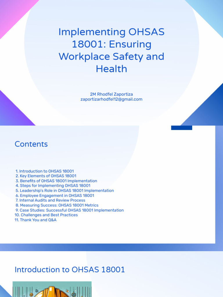 OHSAS 18001: A Guide for Leaders | PDF | Occupational Safety And Health ...