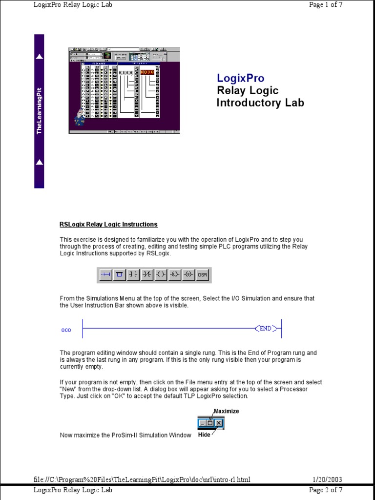 Logix Pro All Labs | PDF | Programmable Logic Controller | Switch
