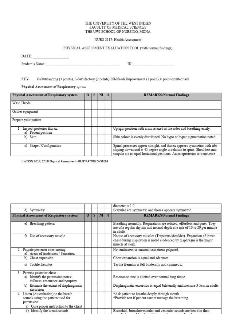 Respiratory System Assessment Guide | PDF | Thorax | Respiratory System