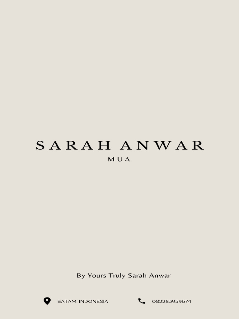 Pricelist Sarah Anwar Mua 2024 | PDF
