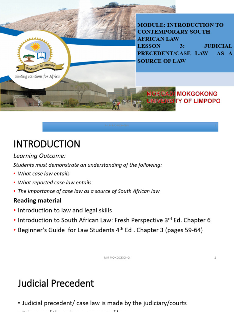Lesson 3 Judicial Precedent As A Primary Source of Law | PDF ...