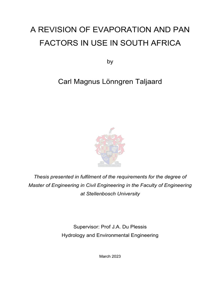 Taljaard Revision 2023 | PDF | Data Analysis | Discharge (Hydrology)