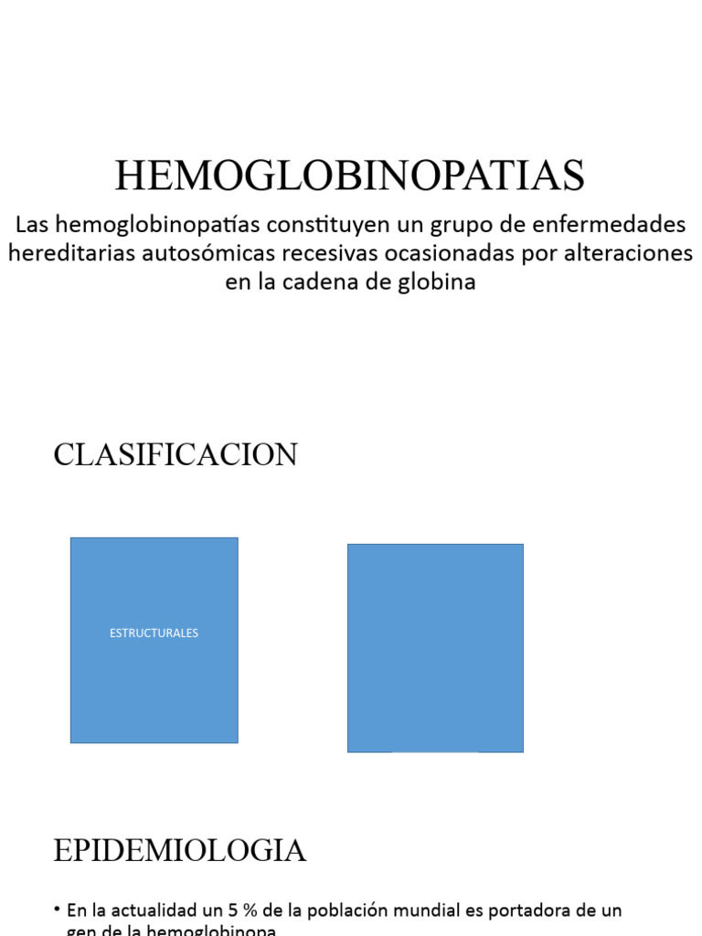 Hemoglobinopatias | Descargar gratis PDF | Enfermedades y trastornos | Especialidades Medicas