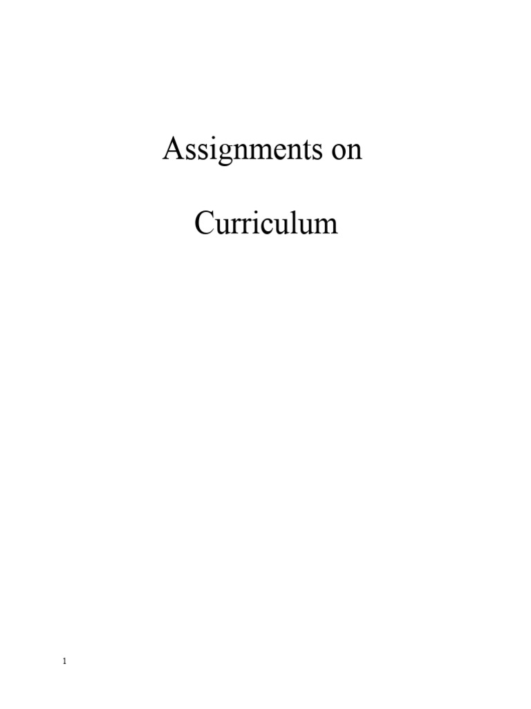 Final Curriculum Assignment | PDF | Curriculum | Learning Styles