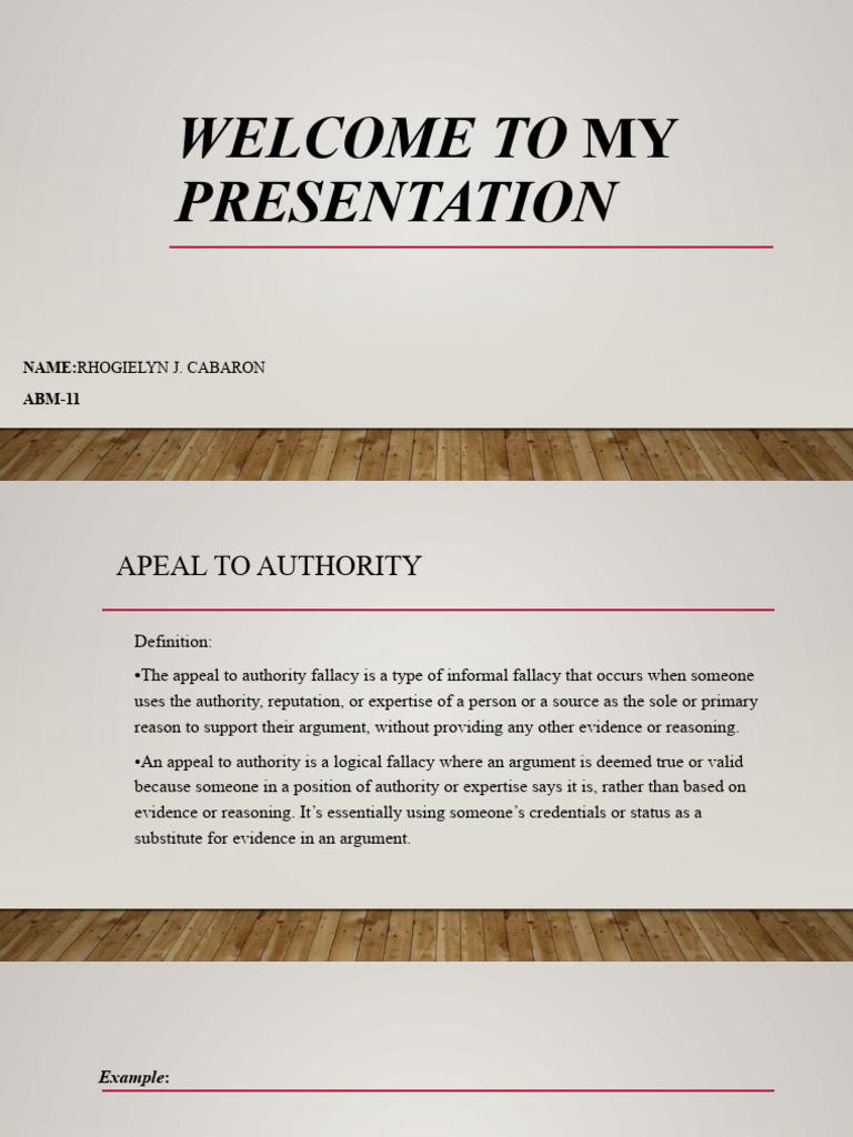 Welcome To My Presentation: Name:Rhogielyn J. Cabaron ABM-11 | PDF