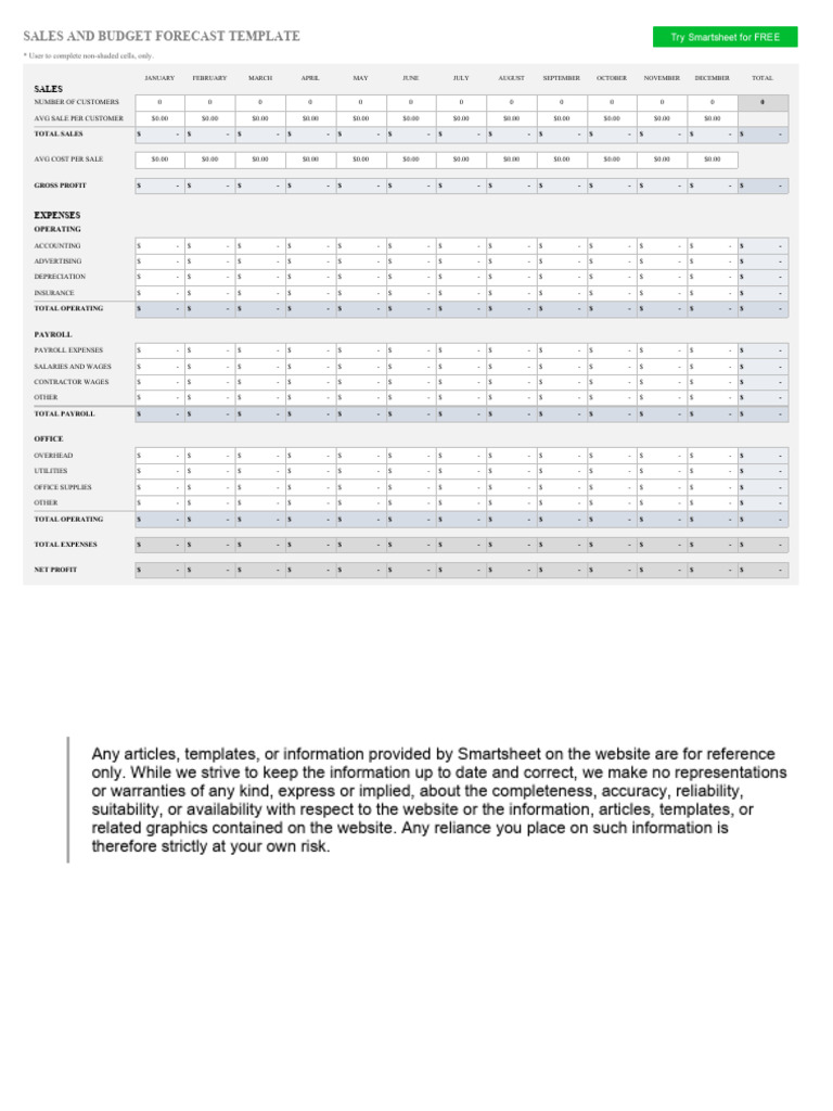Sales and Budget Forecast Template | PDF | Payroll Tax | Business Economics