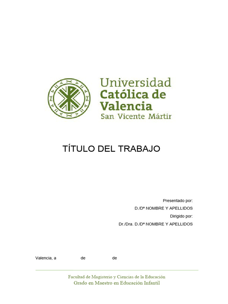 Portada TFG INFANTIL | PDF | Etapas educativas