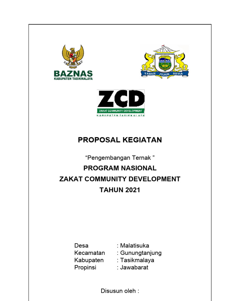 Proposal ZCD Baznas Desa Malatisuka Bahan | PDF