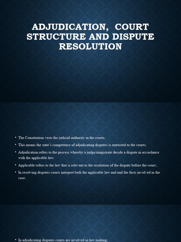 Adjudication Court Structure Dispute Resolution | PDF | Supreme Courts ...