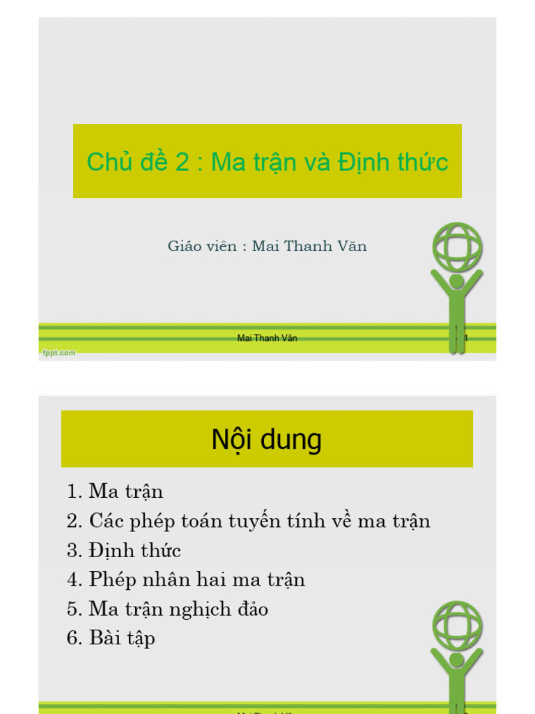 Chu de 2. Ma Tran Va Dinh Thuc | PDF
