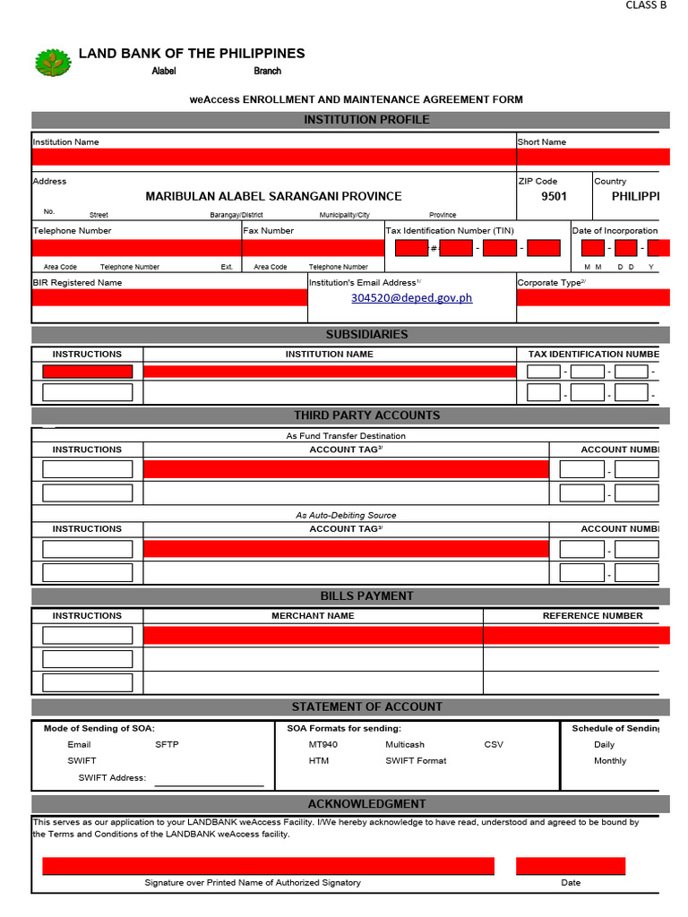 weAccess Enrollment Form | PDF | Transaction Account | Cheque