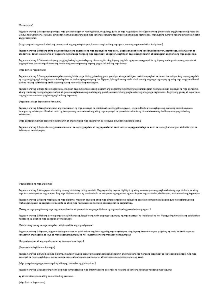 Graduation Grade 6 - TAGALOG | PDF