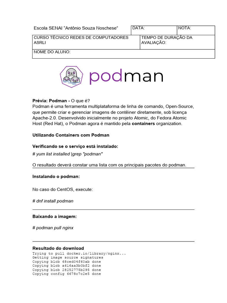 5tutorial Docker Podman Linux | PDF | Projetos de software gratuito | Famílias de sistemas ...