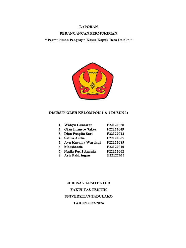LAPORAN PERANCANGAN PERMUKIMAN Fix | PDF