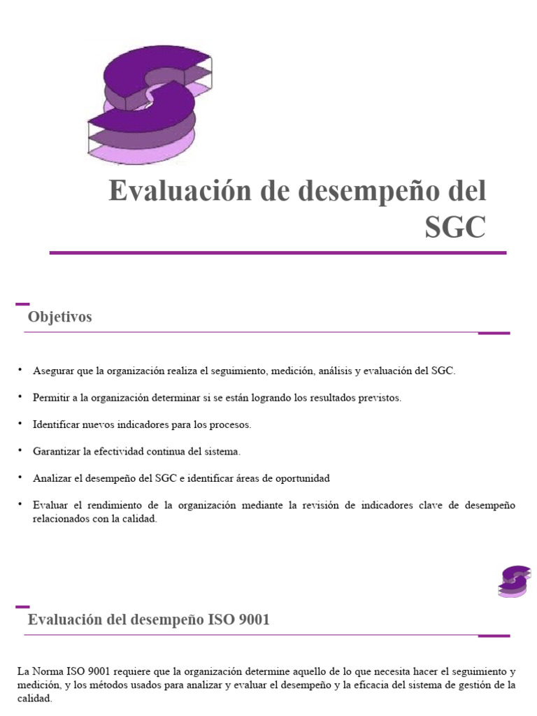 Evaluación de Desempeño Del SGC | PDF | Indicador de rendimiento | Calidad (comercial)