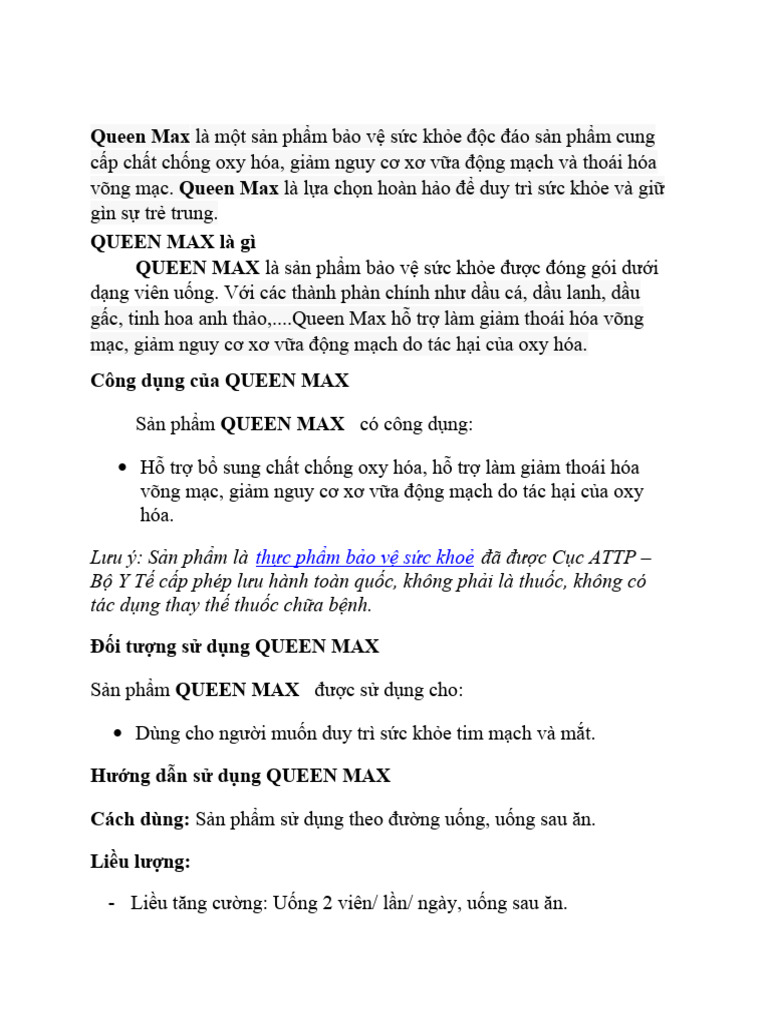 Queen Max | PDF