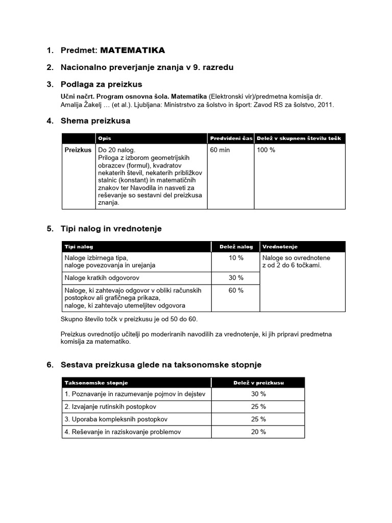 Struktura MAT - 9 - 2023 - 24 | PDF
