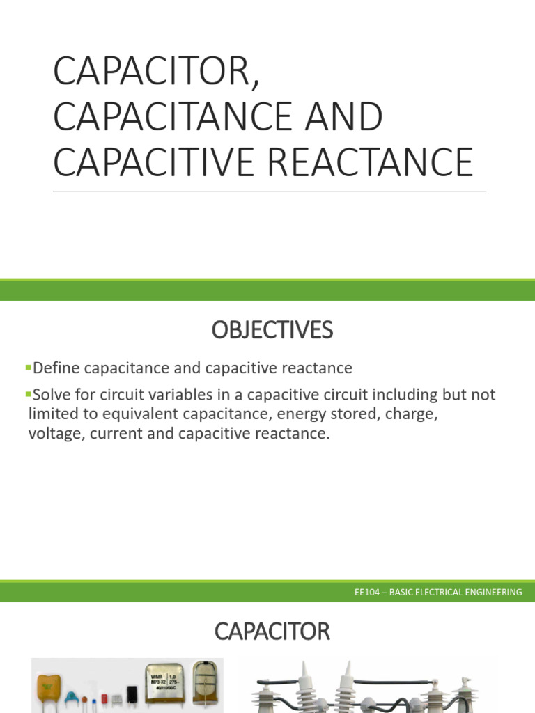 Module 5 - Capacitor, Capacitance and Capacitive Reactance | Download Free PDF | Capacitance ...