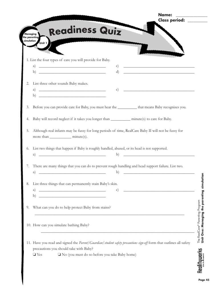 QZ Realcare Baby Readiness | PDF | Childhood | Human Life Stages